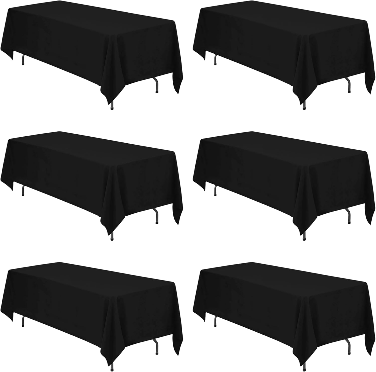 Amazon.com: BRILLMAX 6 Pack Black Tablecloths 70 x 120 Inch for 6ft or ...