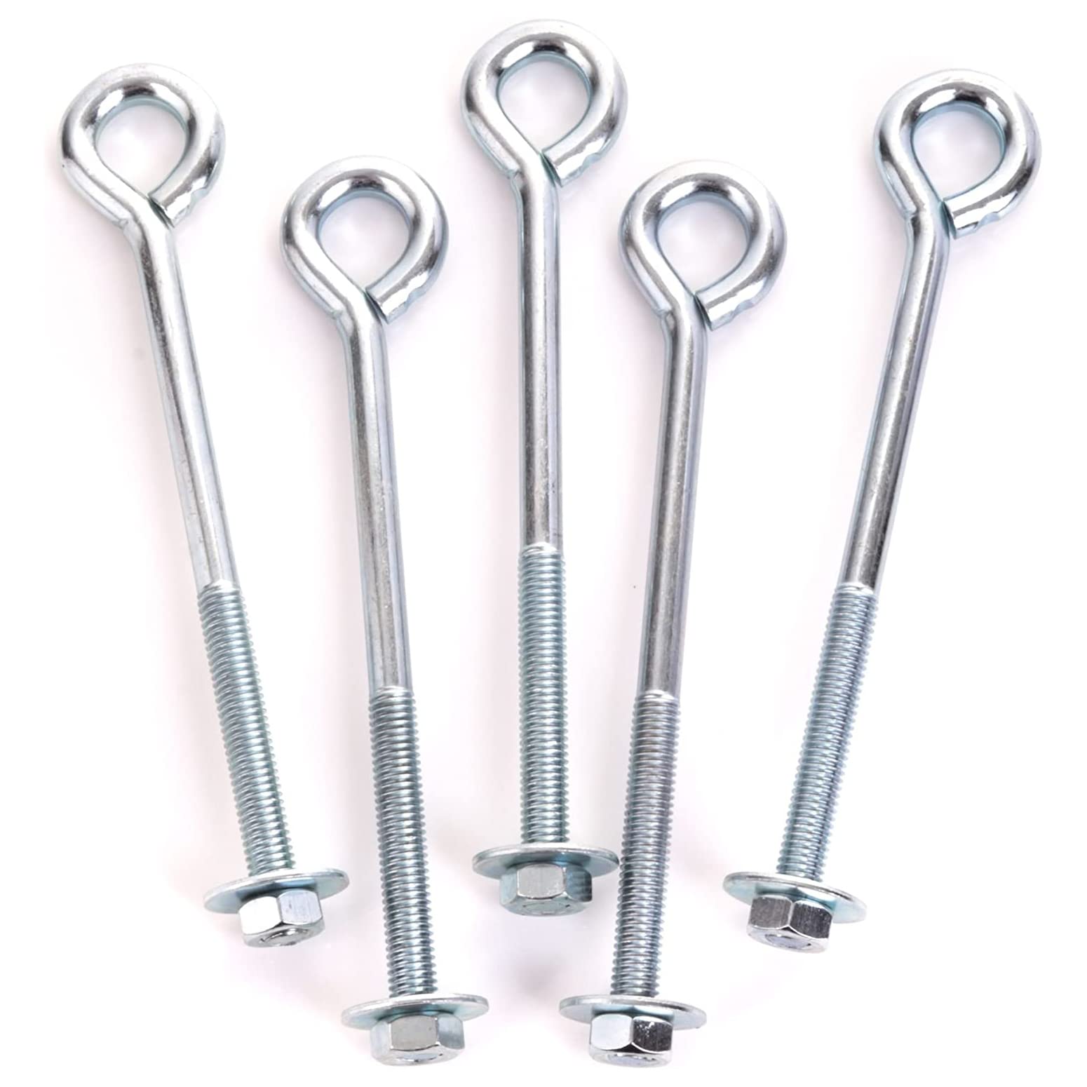 Zinc Plated Eye Bolts with Nuts and Washers M8/ 150MM Strong Wire/Chain ...