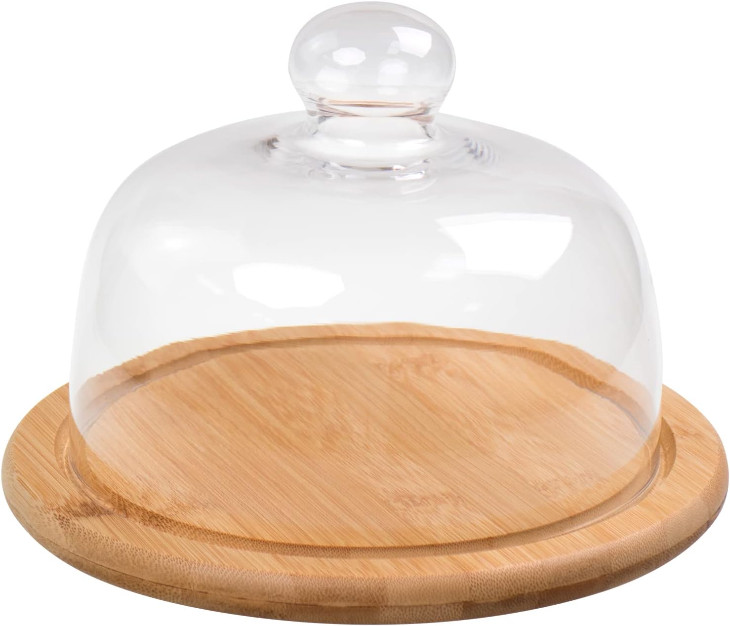 Amazon.com | MyGift 8 Inch Clear Glass Dessert Cake Plate & Cheese ...