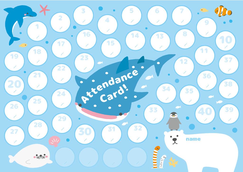 Amazon.co.jp: オリジナル出席カード 海のおともだち 10枚入り PRFG-720 : 文房具・オフィス用品