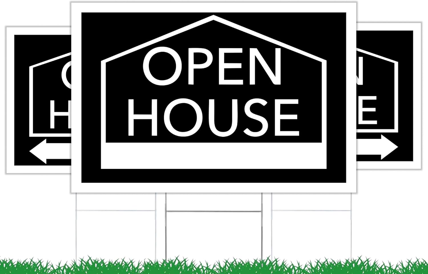 Amazon.com: Pack of 3 Open House Signs 12x16 Inch for Real Estate Agent ...
