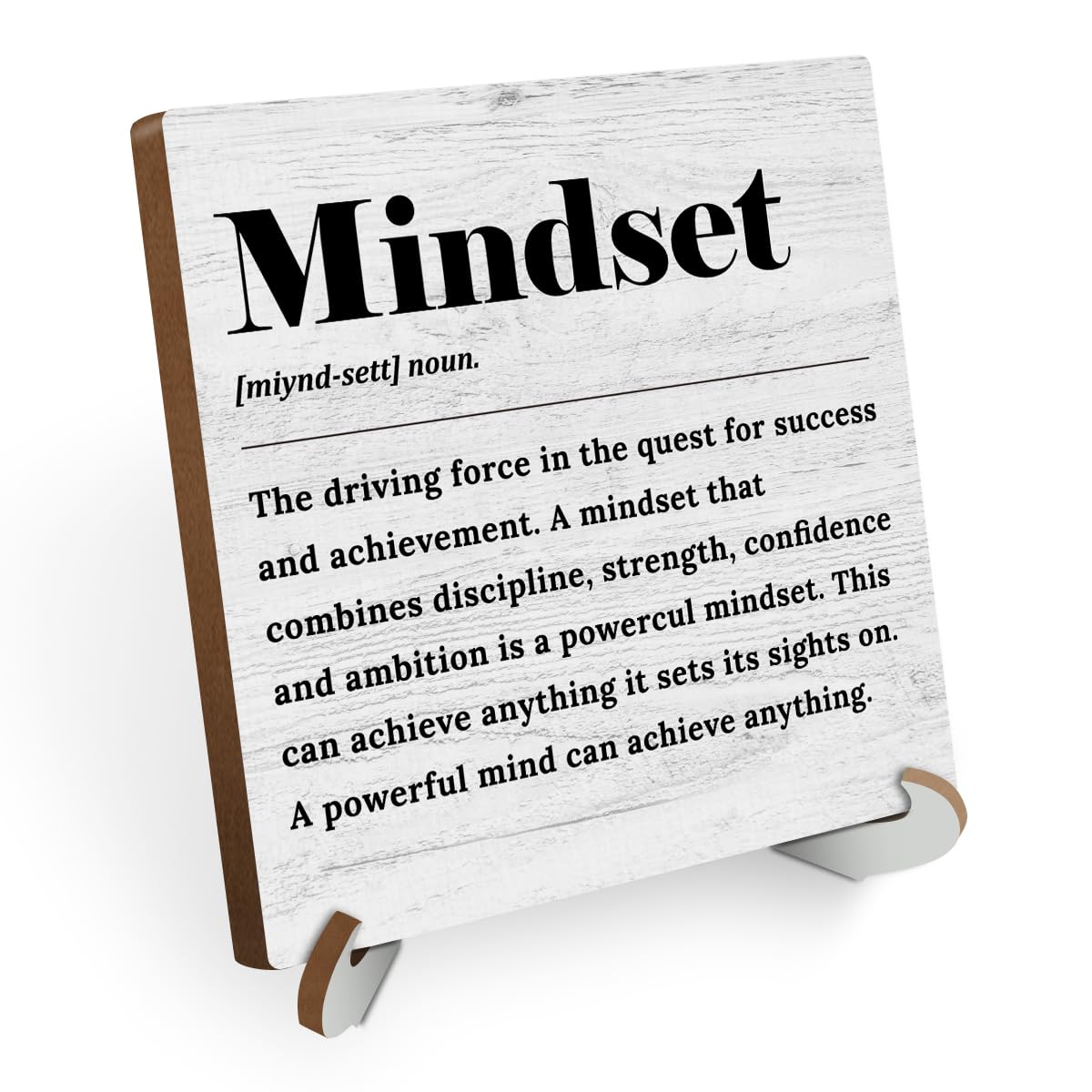 Amazon.com: Mindset Noun Definition Wood Sign Desk Decor Motivational ...