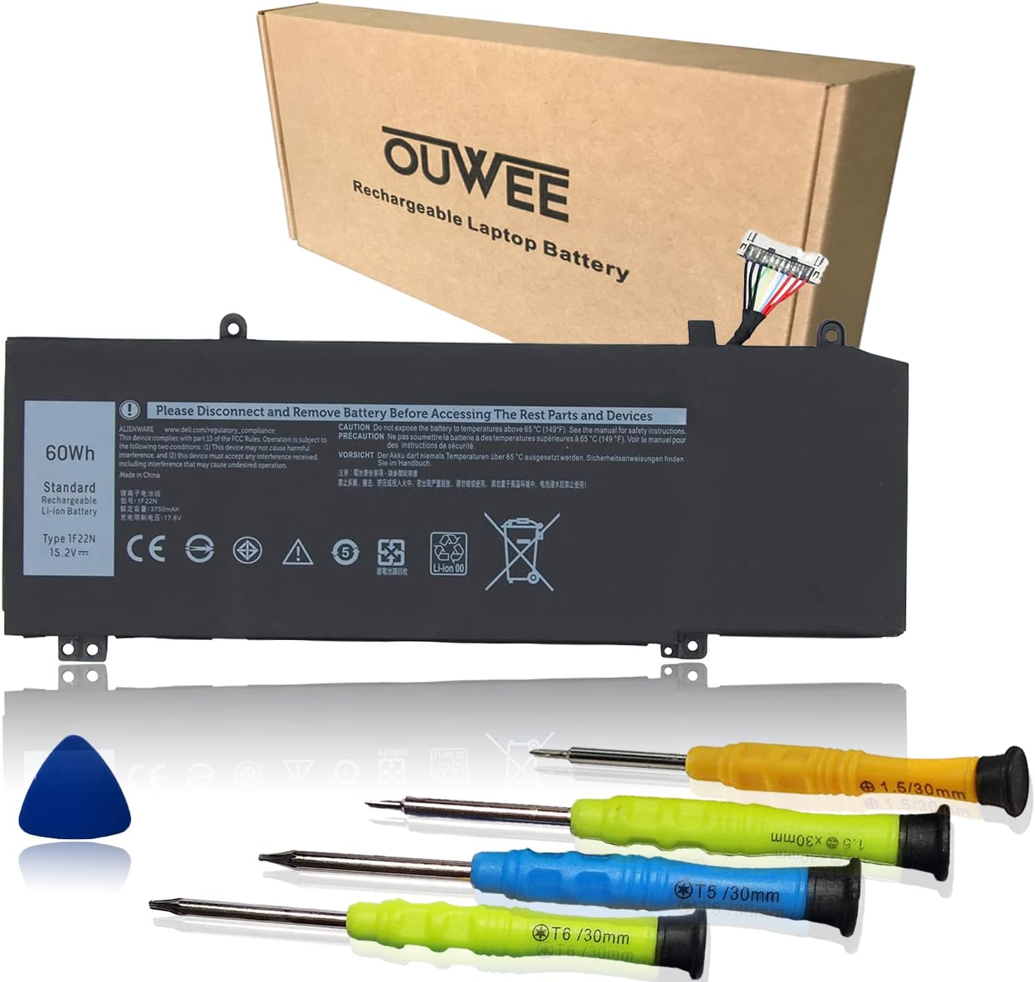 Amazon.com: 1F22N Laptop Battery for Dell Alienware M15 R1 2018 ...