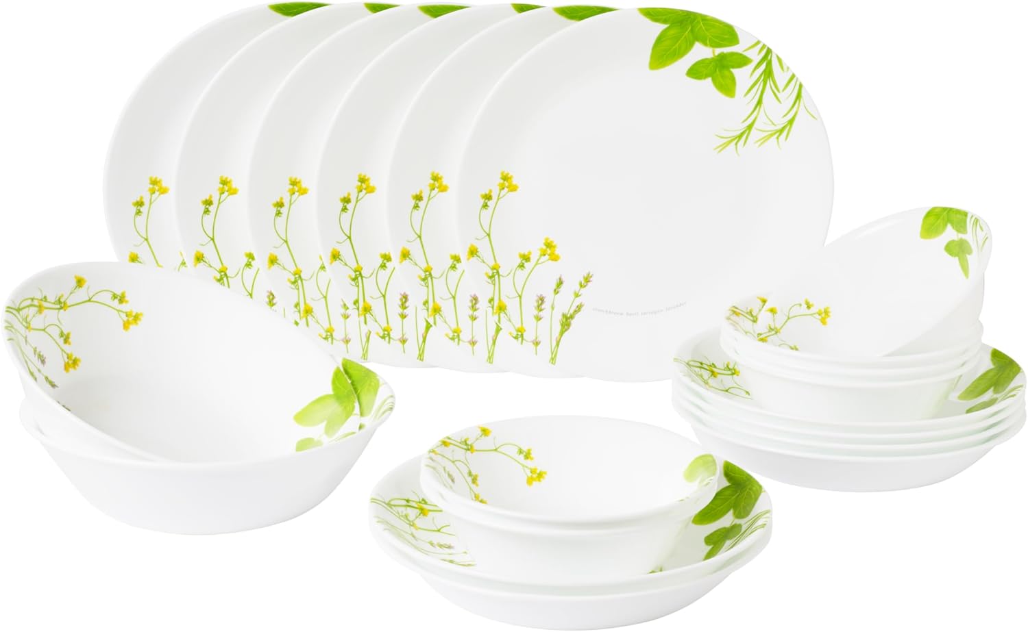 Amazon.com | Corelle 57 Pc Dinner Set European Herbs: Dinnerware Sets