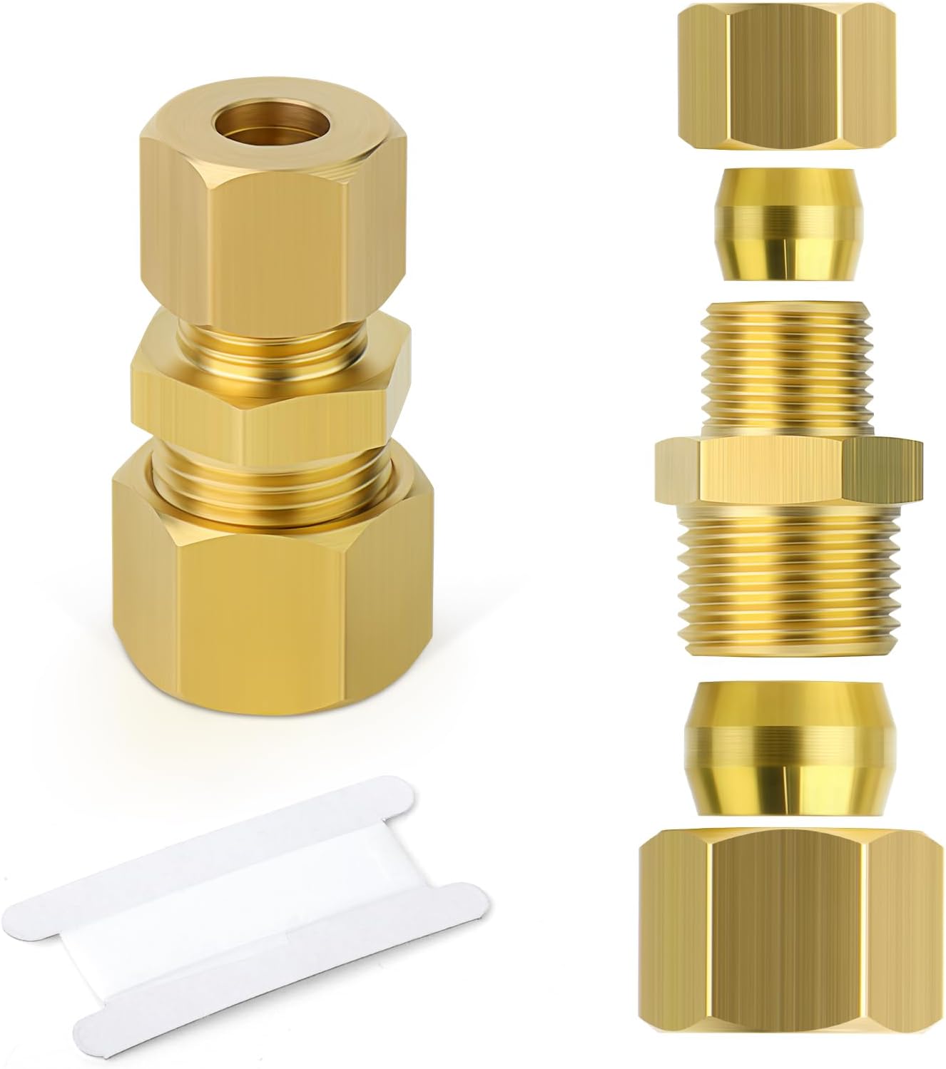 ERGAOBOY Brass Reduction Compression Pipe Fitting, Heay Duty Brass ...