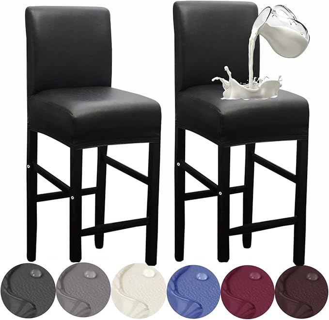 Amazon.com: HFCNMY Bar Stool Covers,2 Pack Stretch Waterproof PU Bar ...