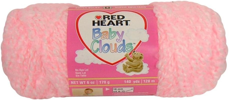 Amazon.com: Coats Yarn Red Heart Baby Clouds Yarn, Pink Lemonade