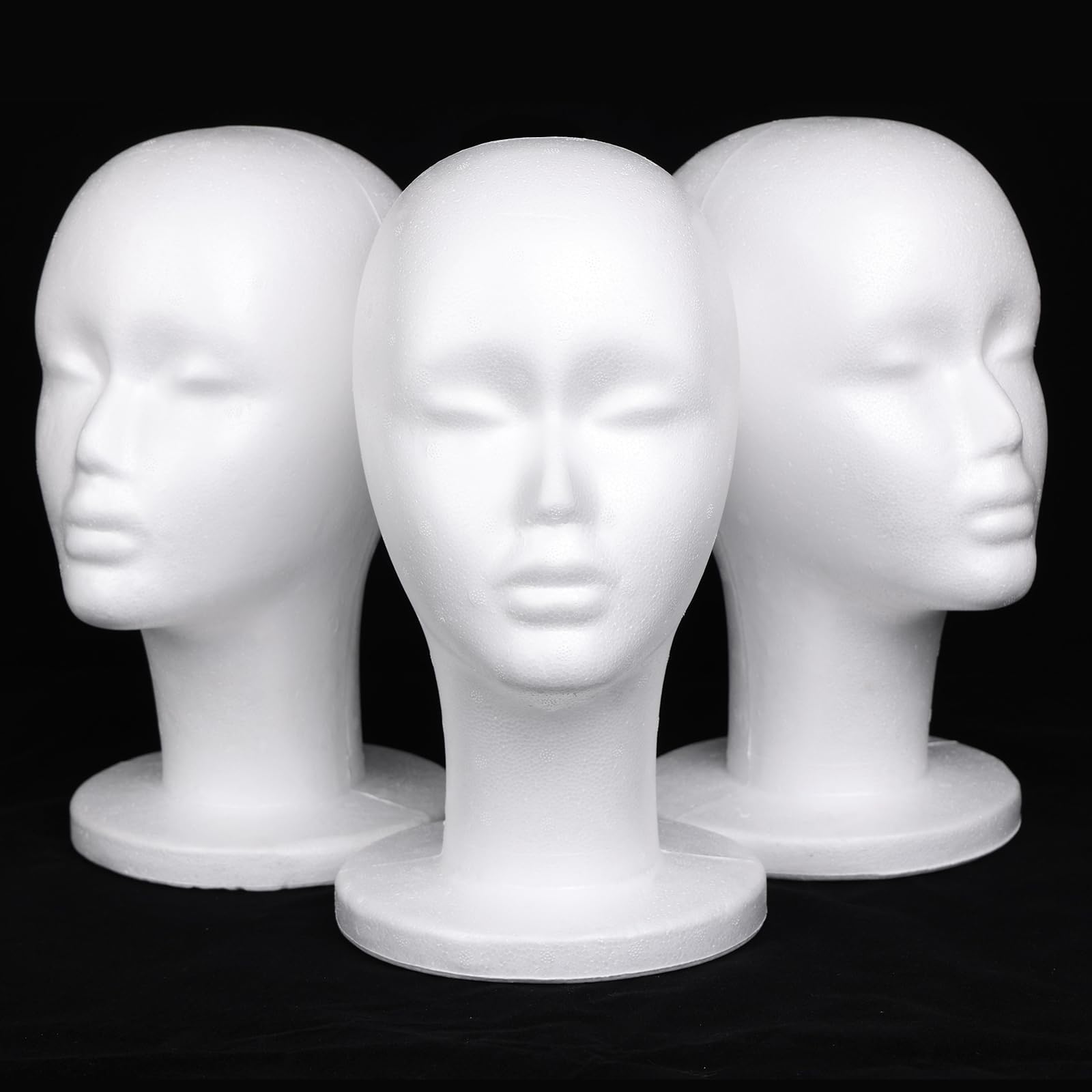 Amazon.com: MapofBeauty Mannequin Heads Foam Wigs Holder Hats DIY Wig Head Styrofoam Wig Stand ...