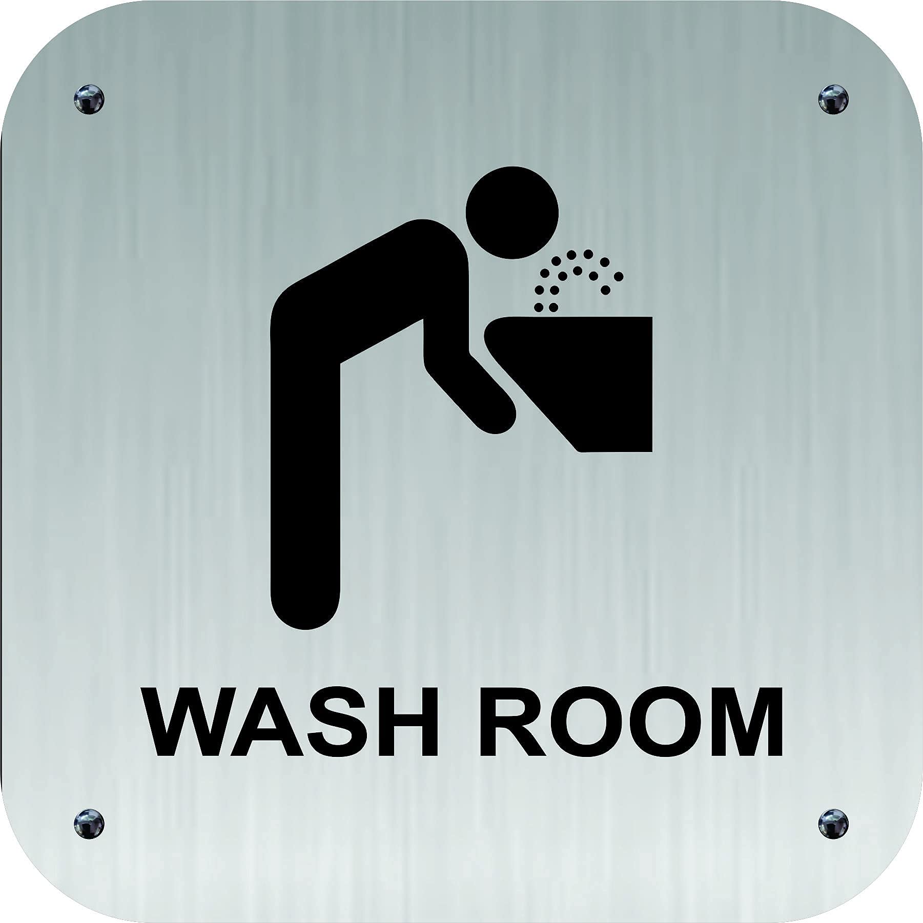 Courtly Wash Room Stainless Steel Self Adhesive Signage Board for ...