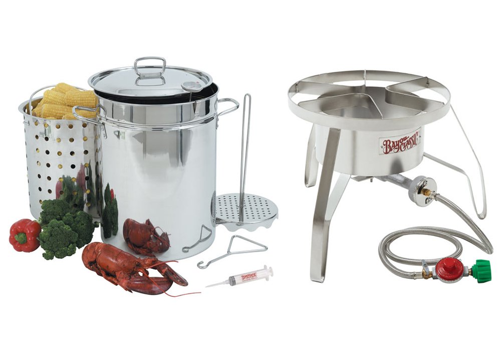 Amazon.com : Bayou Classic Stainless Steel Turkey Fryer Kit ~ 32 Quart ...