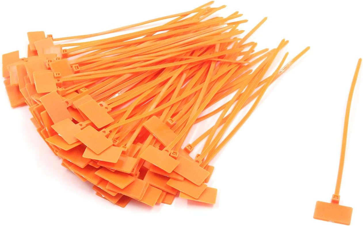 Amazon.com: T Tulead Orange Zip Tags Cable Zip Ties Cord Self-Locking ...