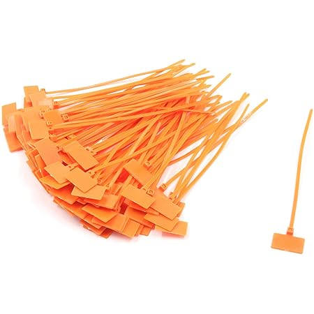 Amazon.com: T Tulead Orange Zip Tags Cable Zip Ties Cord Self-Locking ...