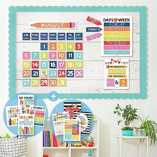 Amazon.com: 1 Colorful Classroom Calendar Set Bulletin Board Sets for ...