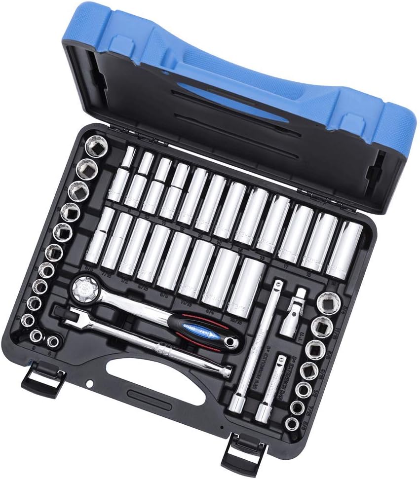 JET 3/8 Inch Drive Socket Wrench Set - SAE & Metric 12 Point Deep ...