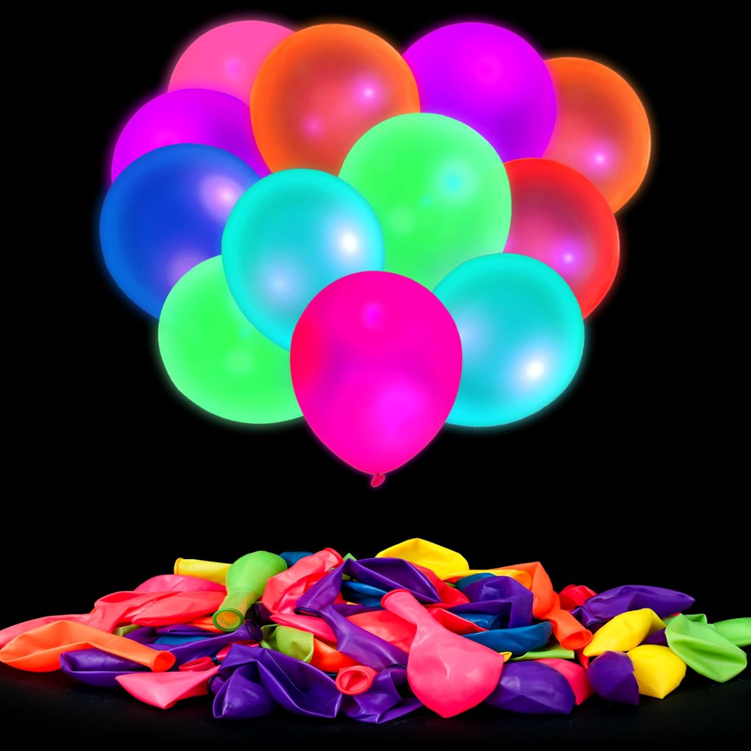 Amazon.com: Lovestown 50 PCS UV Neon Glow in the Dark Party Balloons ...