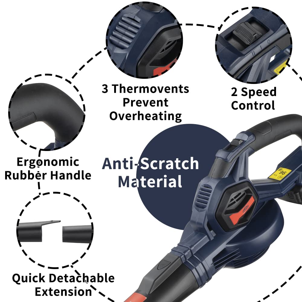Dextra Cordless Leaf Blower, 20V Battery Powered Leaf Blower With ...