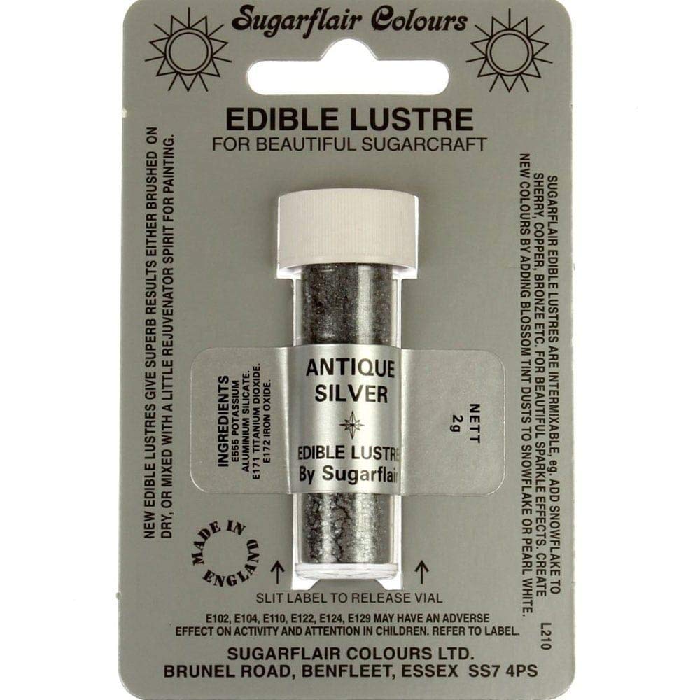 Amazon.com : Sugarflair Edible Lustre Antique Silver Dusting Colour 2g ...