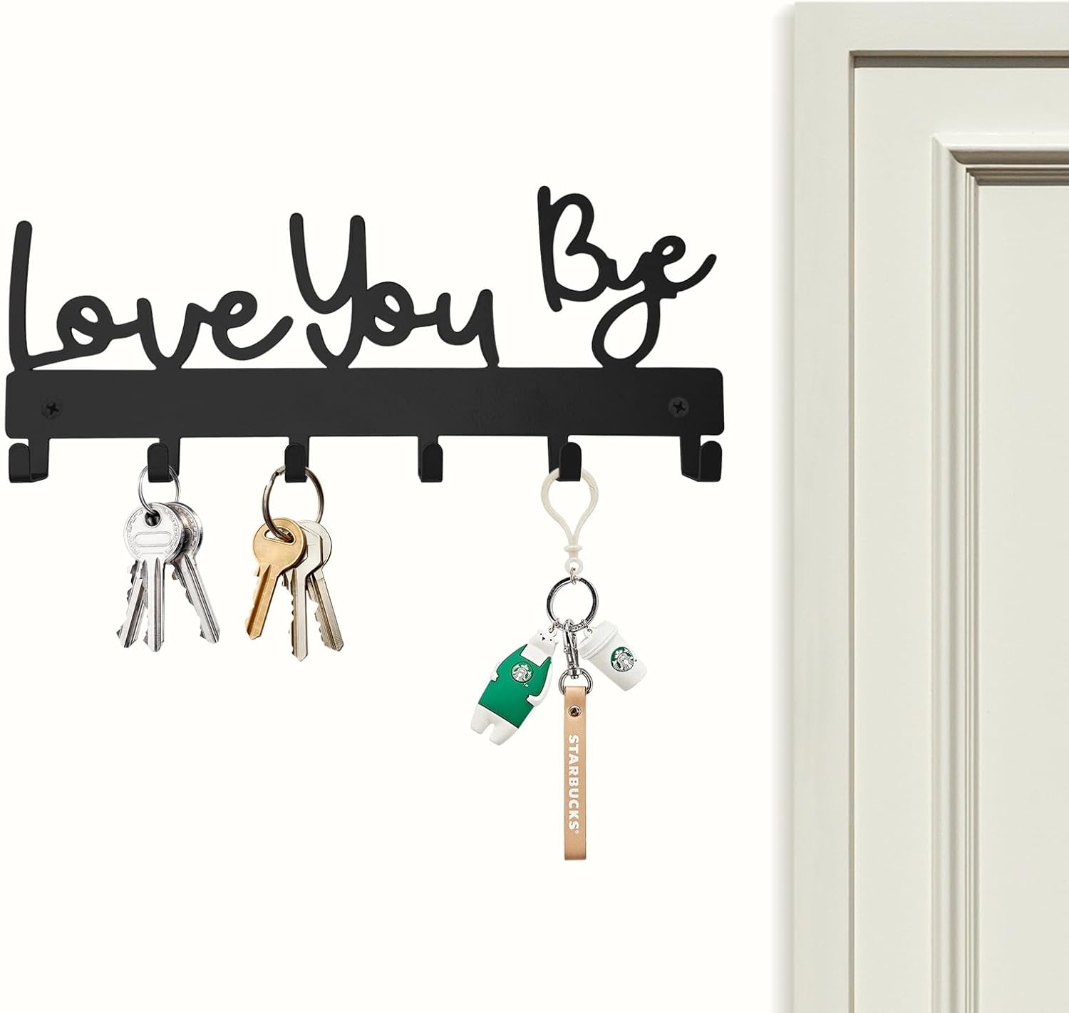 Amazon.com: Love You Bye Sign Key Holder Hook Wall Mounted Key Holder ...