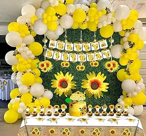 Amazon.com: Sunflower Birthday Decorations, 159 Pcs Sunflower Party ...