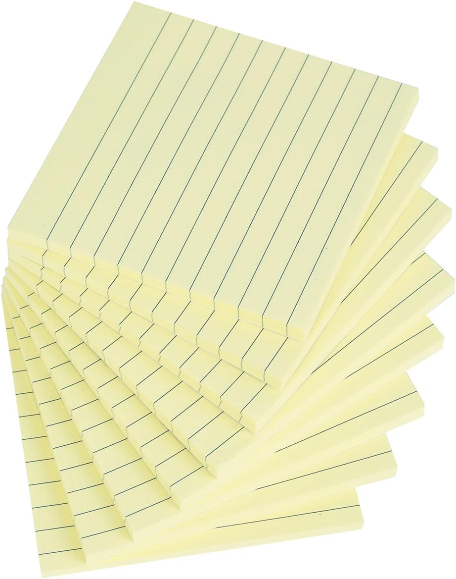Amazon.com : Early Buy Lined Sticky Notes with Lines 4x4 Self-Stick ...