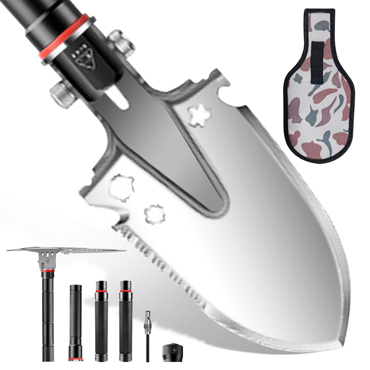Amazon.com : LONLEEYU Tactical Survival Shovel, Portable ...