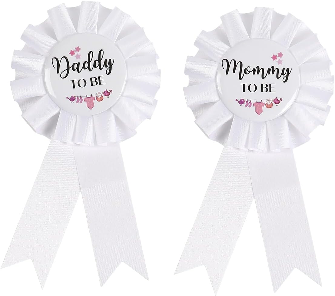 Amazon.com: Daddy to bee & Mom to bee Tinplate Badge Pin - What Will ...