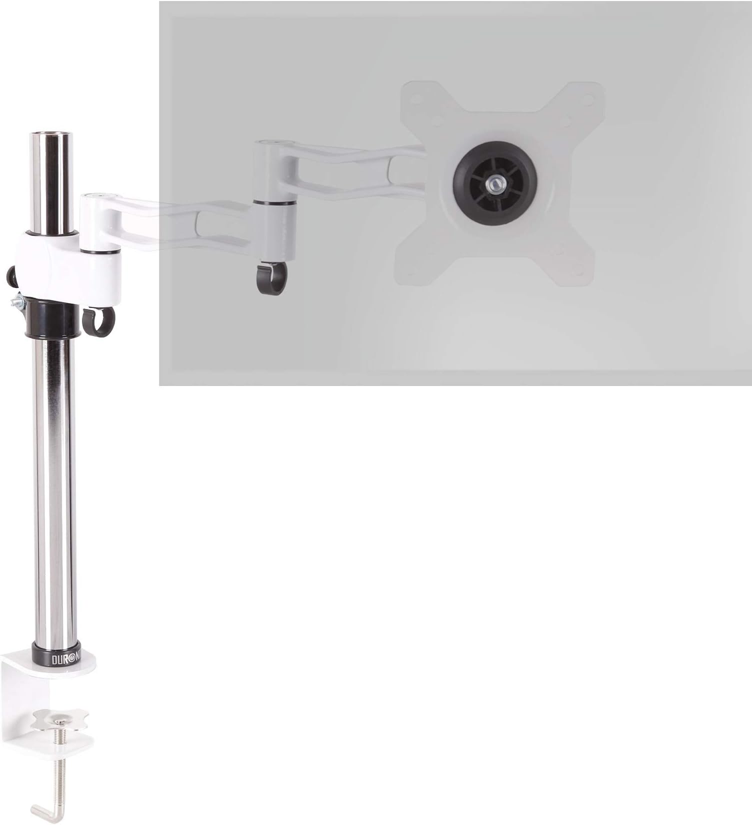 Duronic Single Monitor Stand DM351X3 WE Monitor Arm Riser Mount for 13 ...