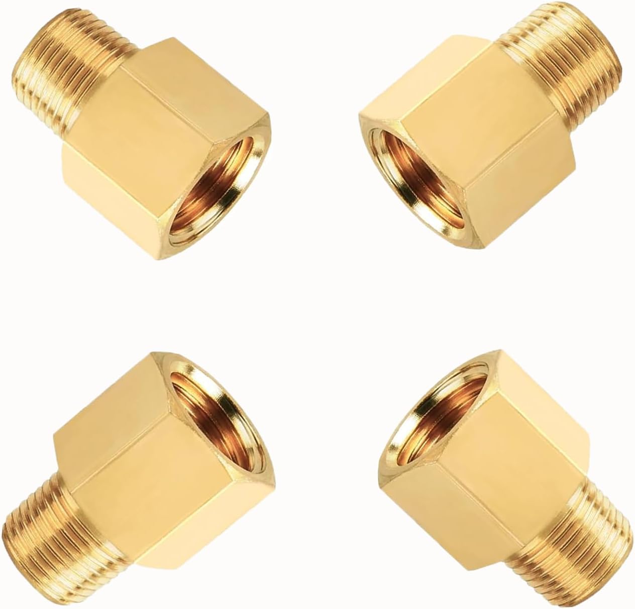 Amazon.com: Sanpaint 2 Pack 1/4" x 1/4" NPT Coupler, Brass Female Pipe ...