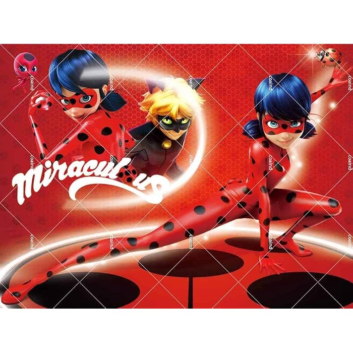 Buy Miraculous Ladybug Backdrop, for Girl, Birthday Party Supplies ...
