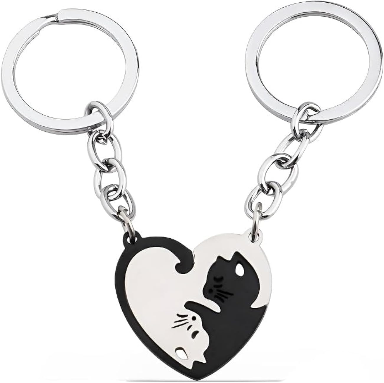 Amazon.com: EASTERUP Couple Gift Keychains,2PCs Cute Cat Matching Gift ...