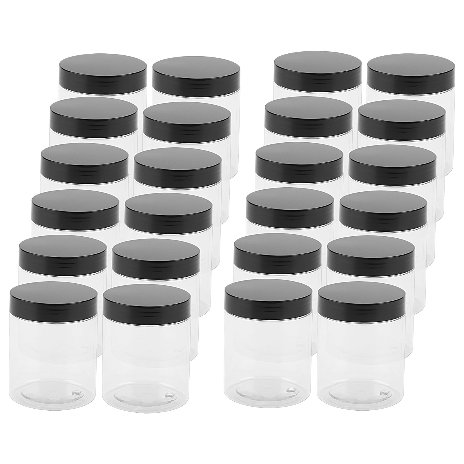 Amazon.com: SOUJAP 24 Pack 8oz Plastic Jars with Black Lids Bulk, 250ml ...