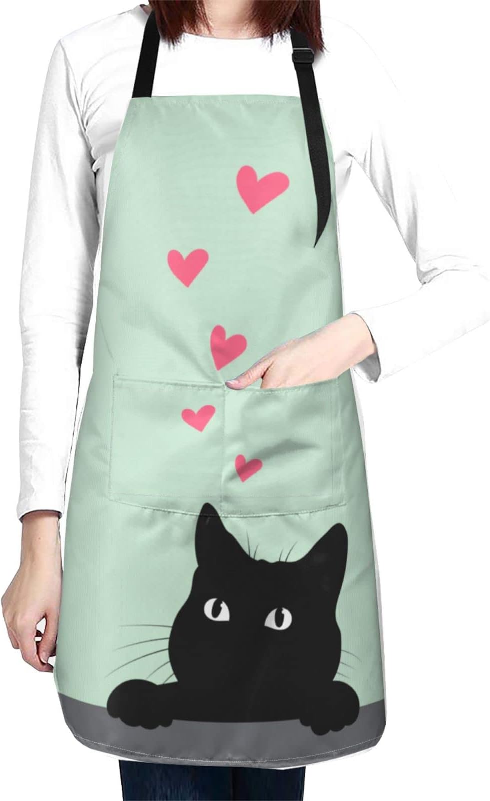 Amazon.com: Phantomon Cat Apron For Women Cute Cartoon Apron Japanese ...