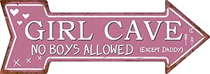 Amazon.com: Mukuko Pink Girl Cave Sign Funny No Boys Allowed Except Dad ...