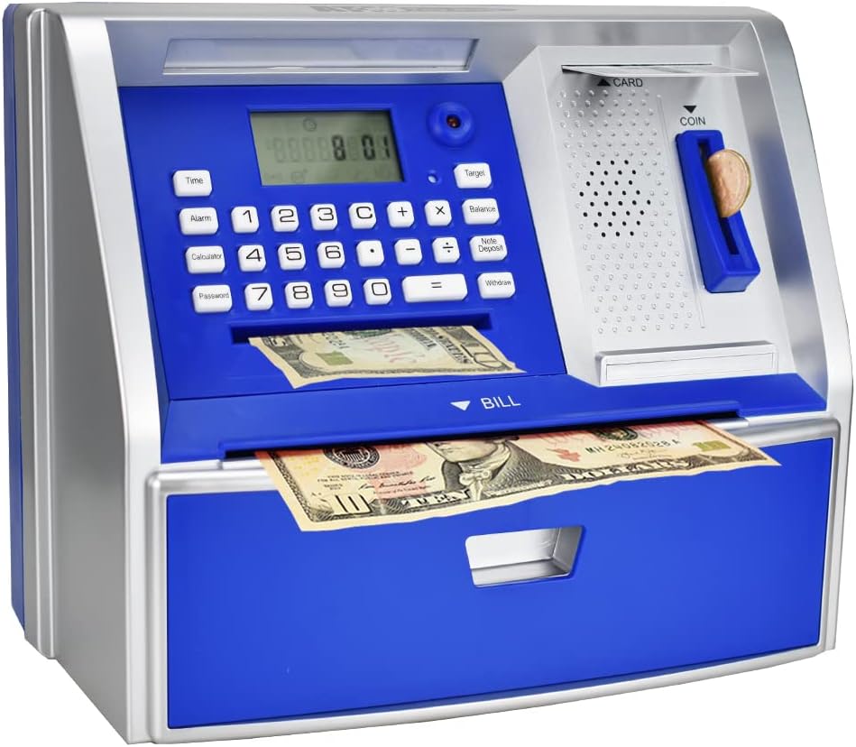 Amazon.com: ATM Savings Bank with Debit Card, Electronic Piggy Bank for ...