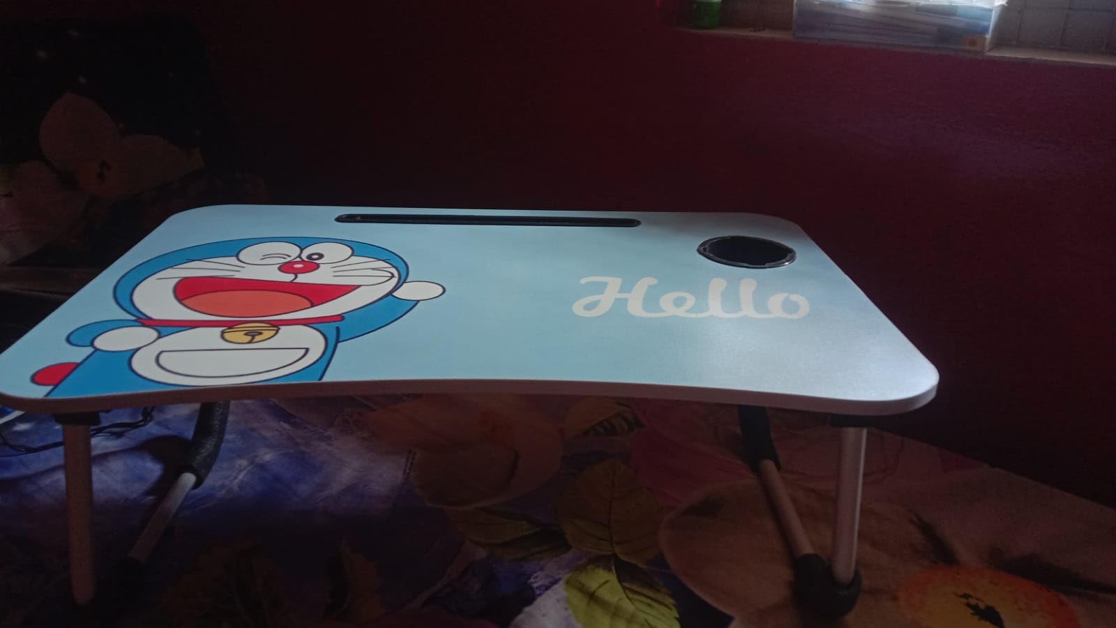 WINSOBEY Study Table/Bed Table/Foldable and Portable Wooden/Writing Desk for Office/Home/School ...