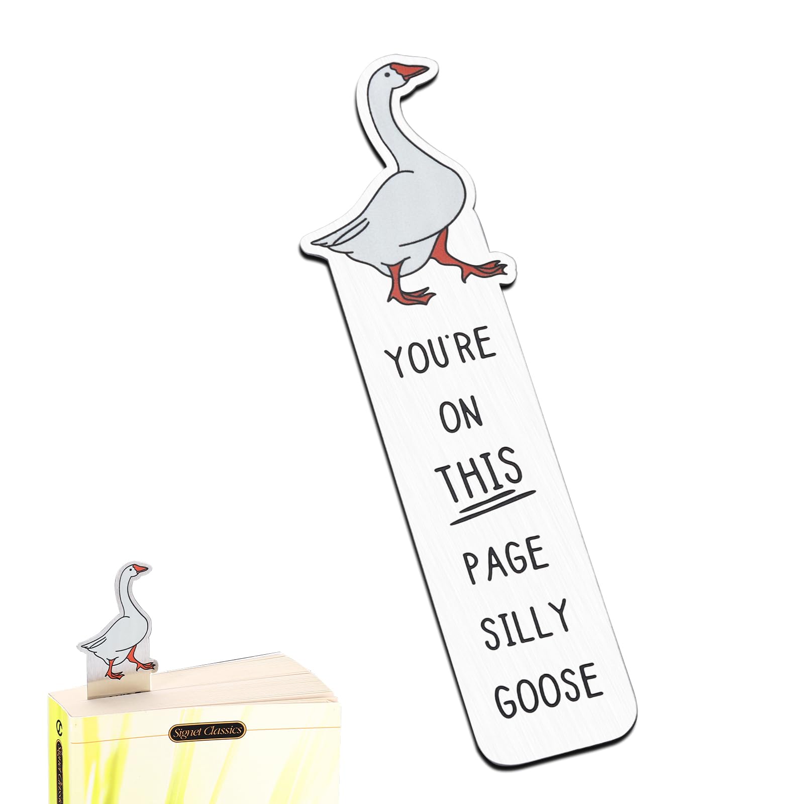 Amazon.com: Funny Bookmark, Cute Silly Goose Book Marks for Reading ...