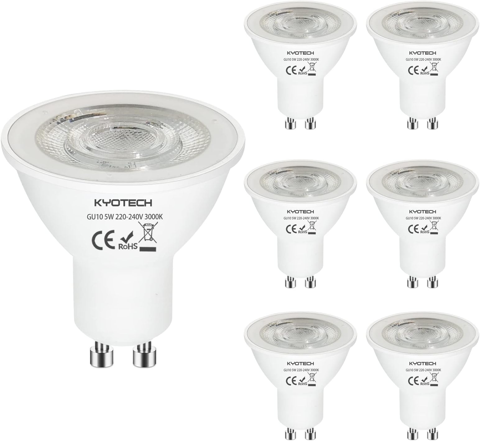 Yexati Ampoule Led Gu10,7w(équivalent halogène 50w), Sans Scintillement ...