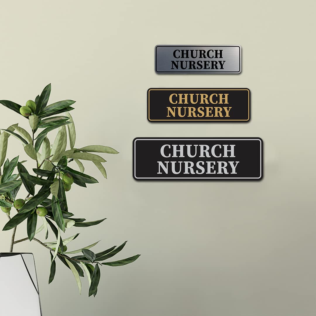 Church Nursery Signs Modern Church Nursery Sign, Acrylic, 10x3 Inch,
