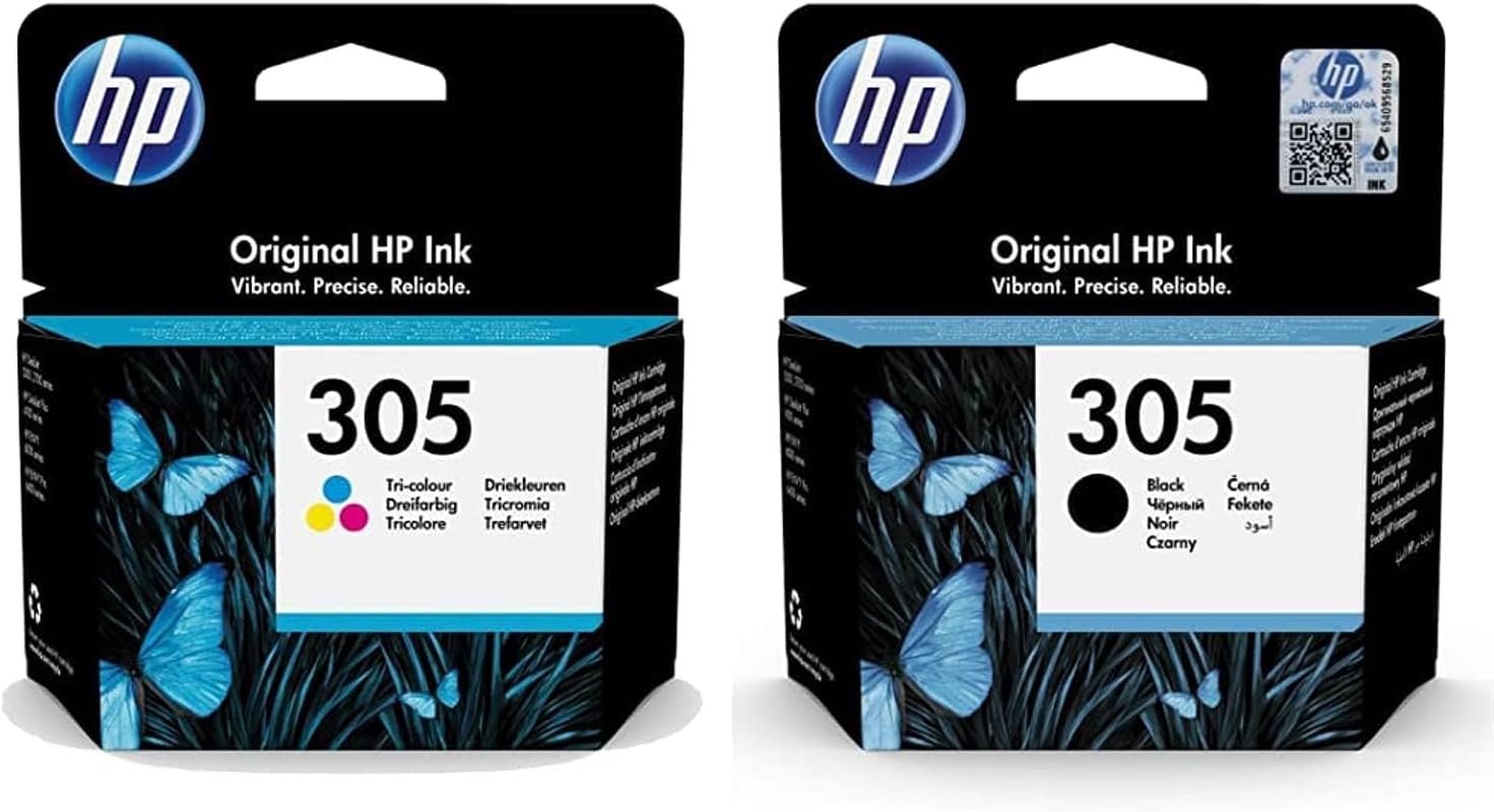 Hp 305 Tri-Color Original Ink Cartridge - 3Ym60Ae & 305 Black Original ...