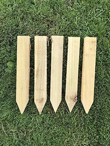 Gardenero 20 Pack 12'' (300mm) SITE PEGS Wooden Stakes Posts PEGS ...