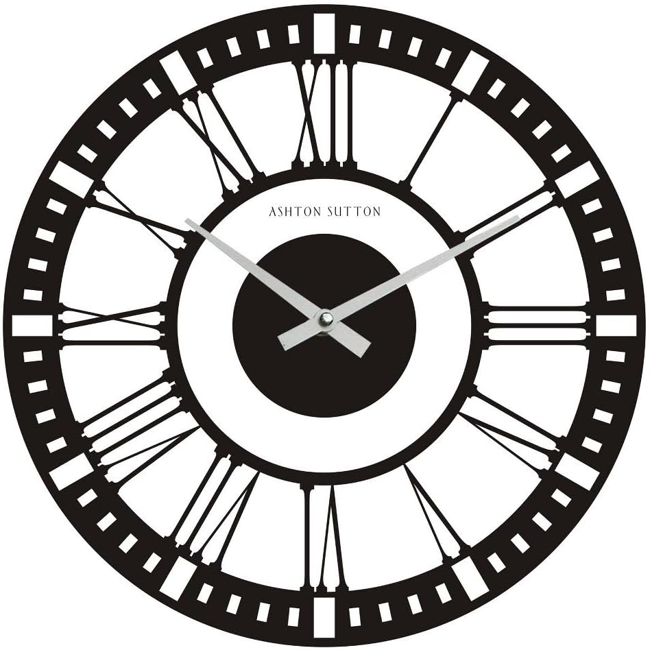 Amazon.com: Ashton Sutton ST2301 Classic Dial Wall Clock, Glass : Home ...