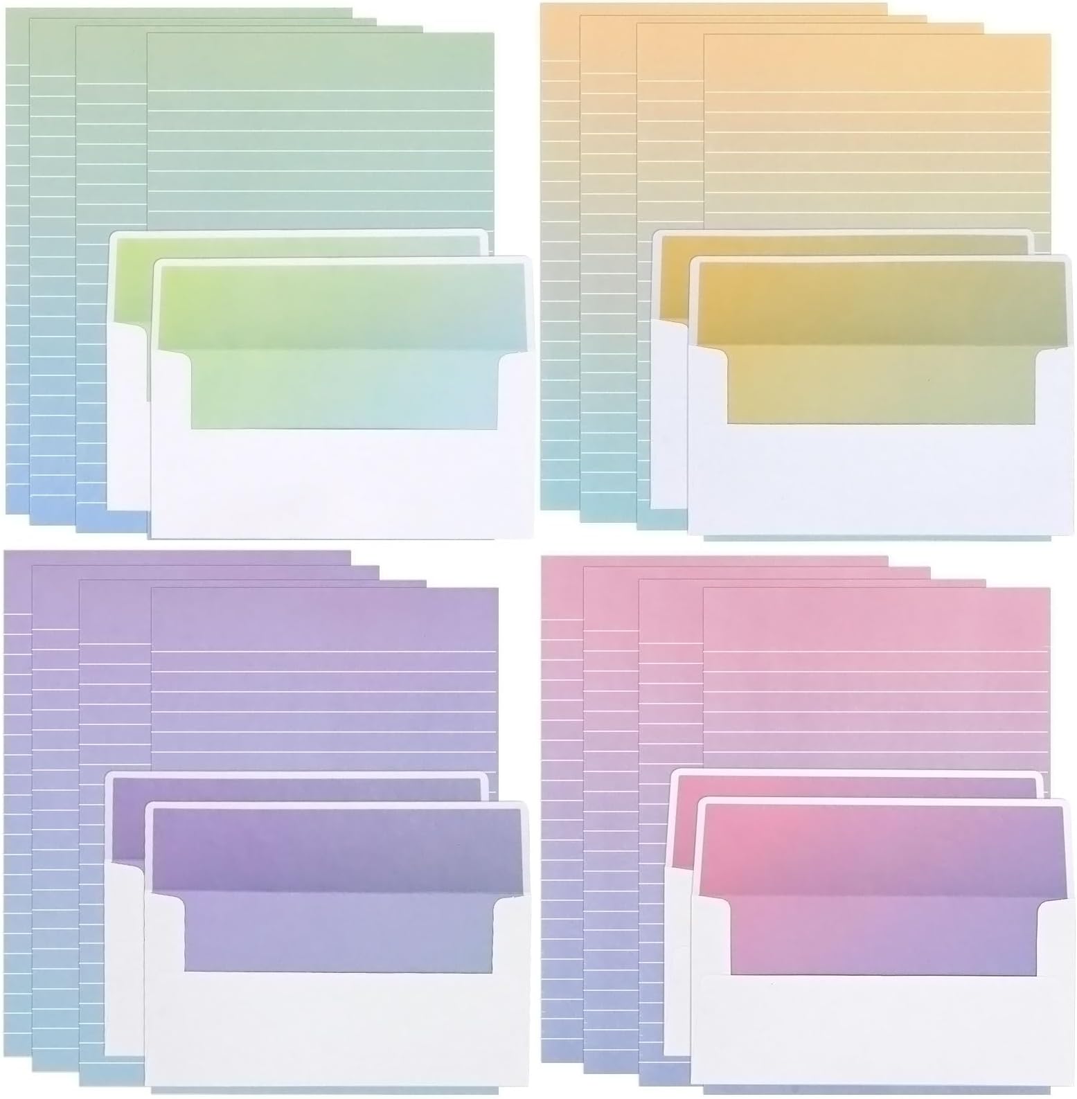 Amazon.com : Halloluck 32 Colorful Writing Stationery Paper Letter ...