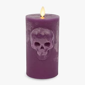 Amazon.com: Luminara Chalky Skull LED Candle, Imperial Purple, Moving ...