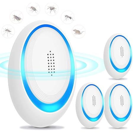 Ultrasonic Pest Repellent, Pack of 4, Mouse Repellent, Ultrasonic ...