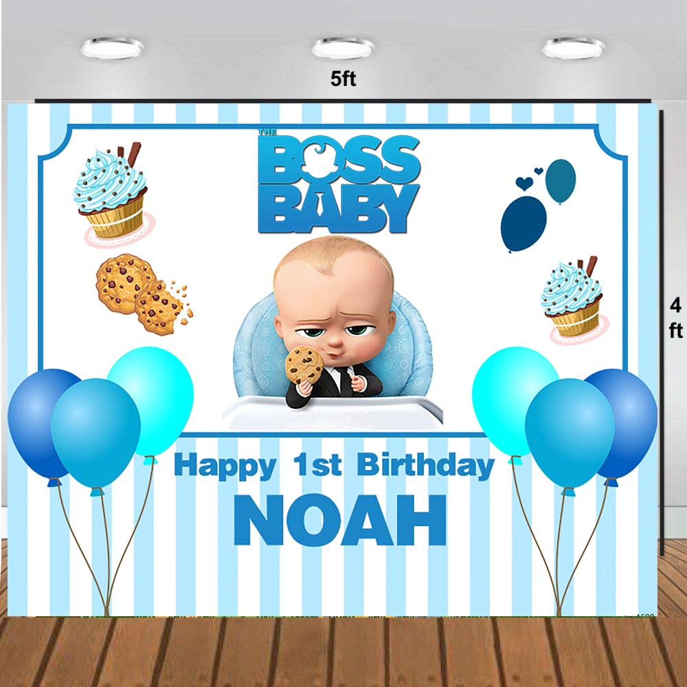 Personalized Baby Boss Theme Banner Poster For Baby Kid Happy Birthday ...