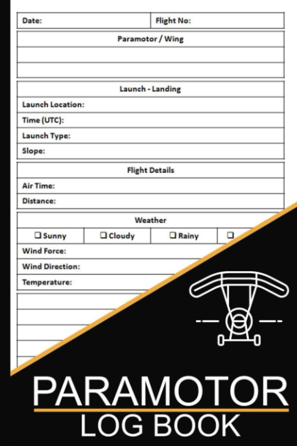 Amazon.com: Paramotor Log Book: Powered Paragliding Pilot Logbook ...