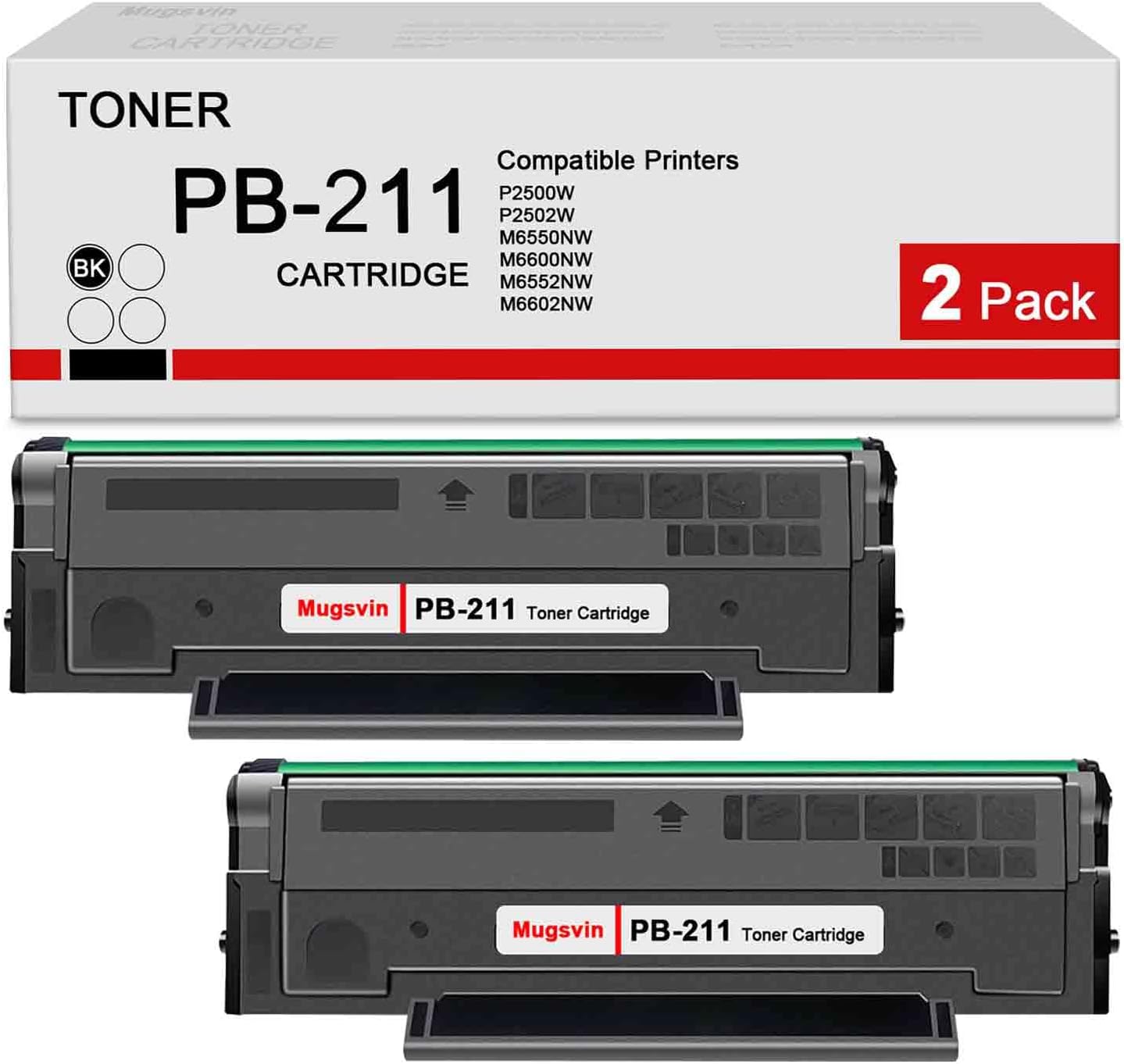 Amazon.com: PB-211 Toner Cartridge 2 Pack Black, PB211 PB-211 PB-211EV ...