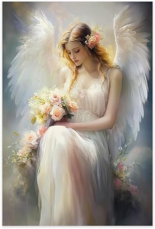 Amazon.com: LYUNZZS Canvas Art Print Angel Wall Art Abstract Angel ...
