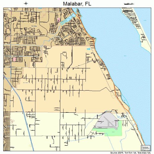Large Street & Road Map of Malabar, Florida FL - Printed poster size ...