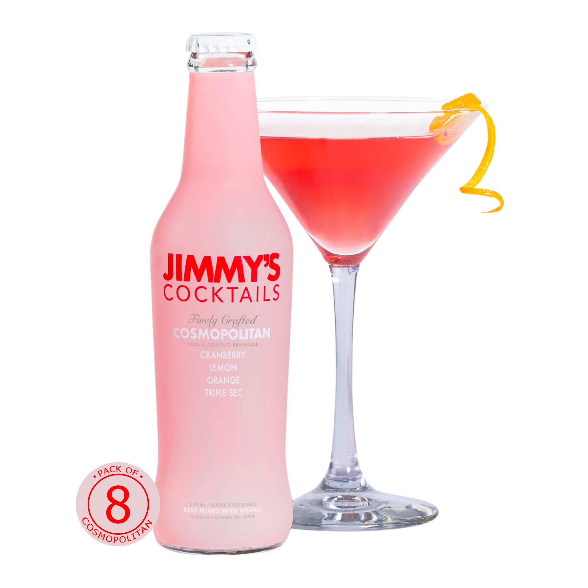Jimmy’s Cosmopolitan Cocktail Mixer - Pack of 8 - Premium Non-Alcoholic ...